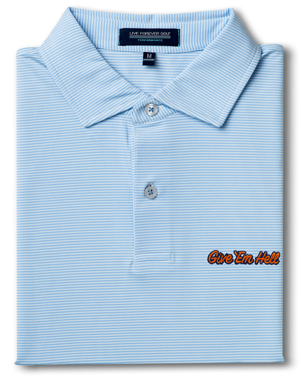 Tailgate Collection - "Give 'Em Hell" Polo – Live Forever Golf