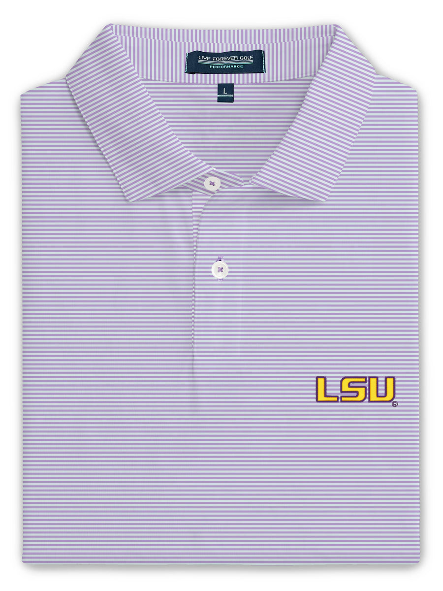LSU Ringer Performance Golf Polo – Live Forever Golf