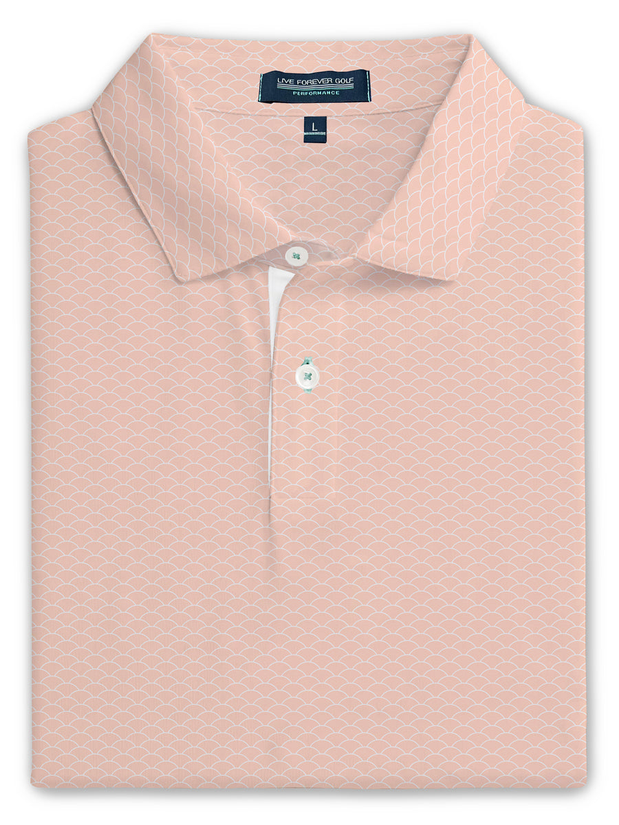 Shell Scales Ringer Performance Golf Polo – Live Forever Golf